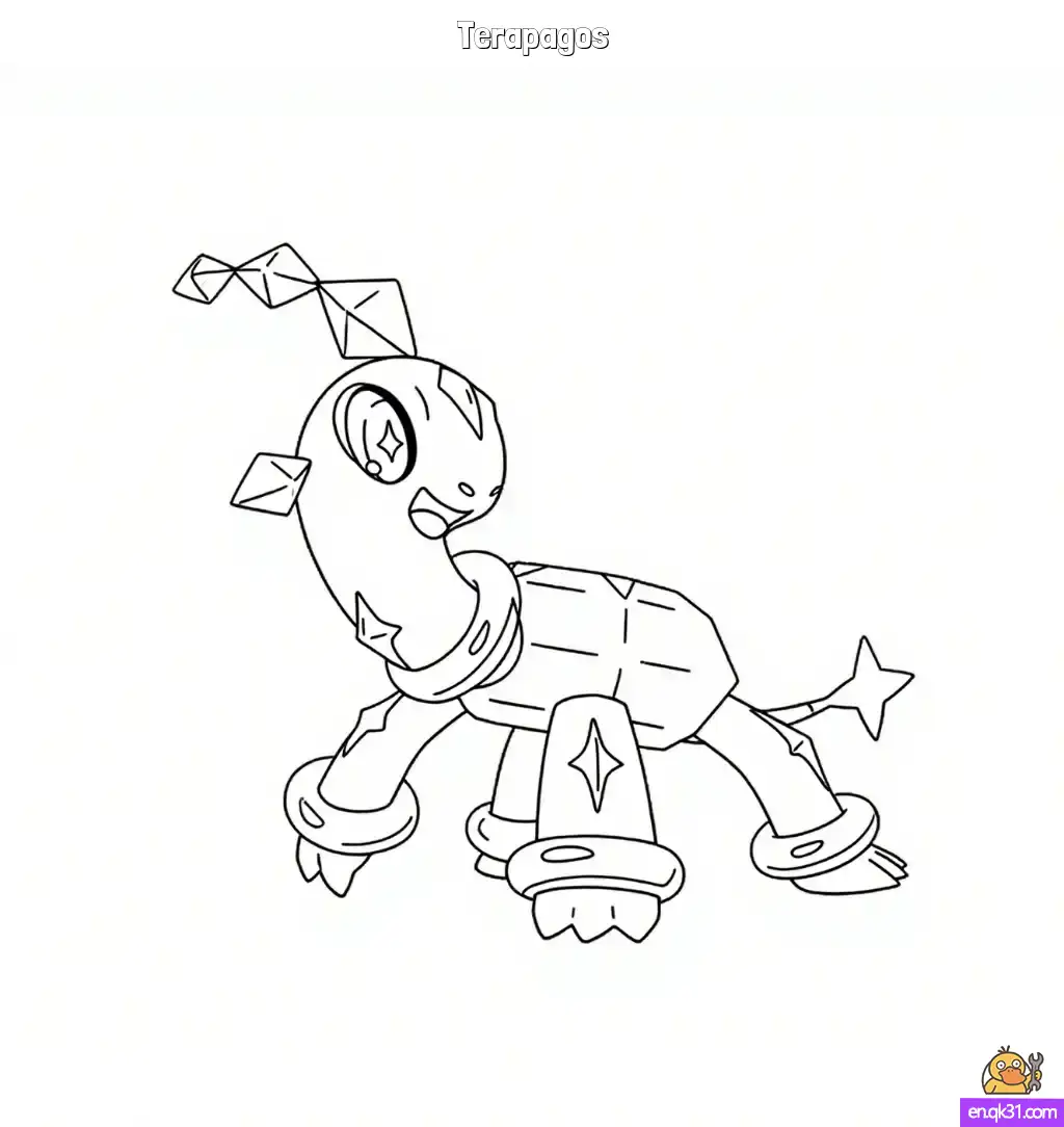 Terapagos Normal Form Pokémon Coloring Page – Free Star-Tailed Fantasy ...