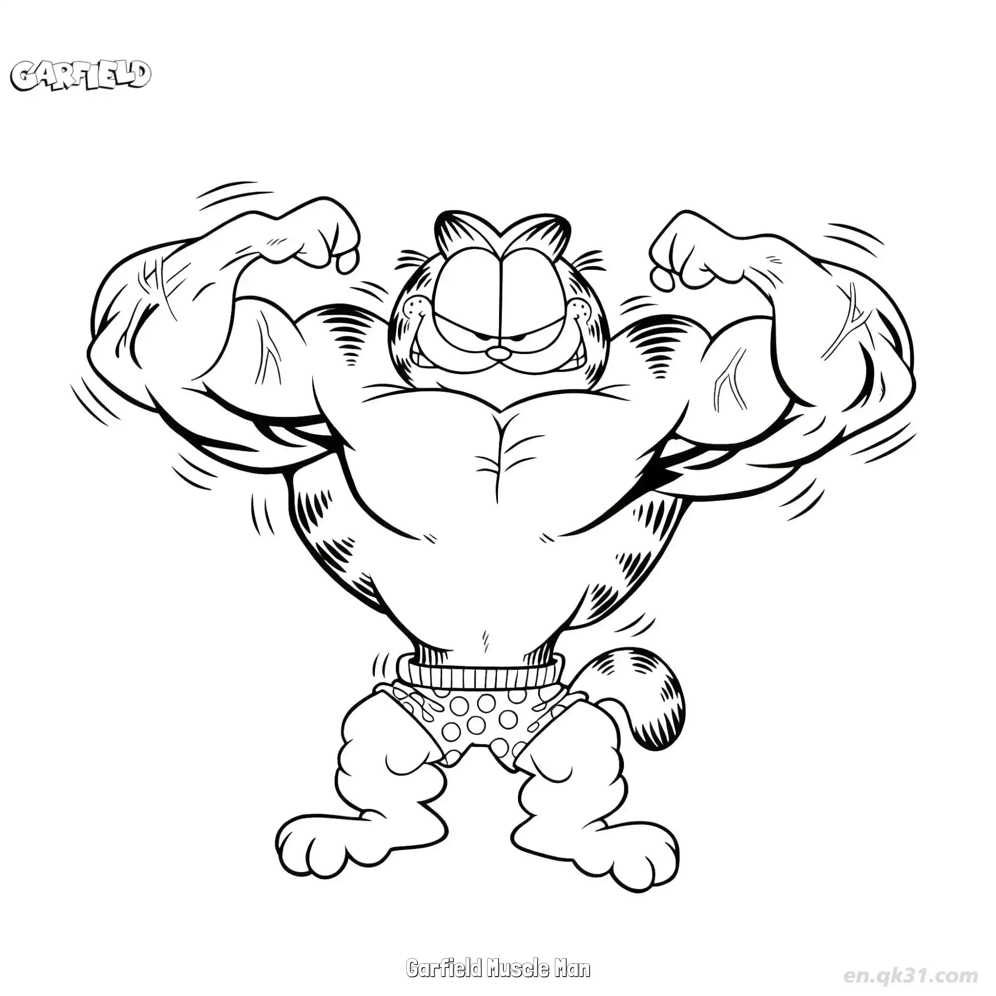 Garfield Muscle Man Coloring Page - Free Printable Garfield Cat PDF ...