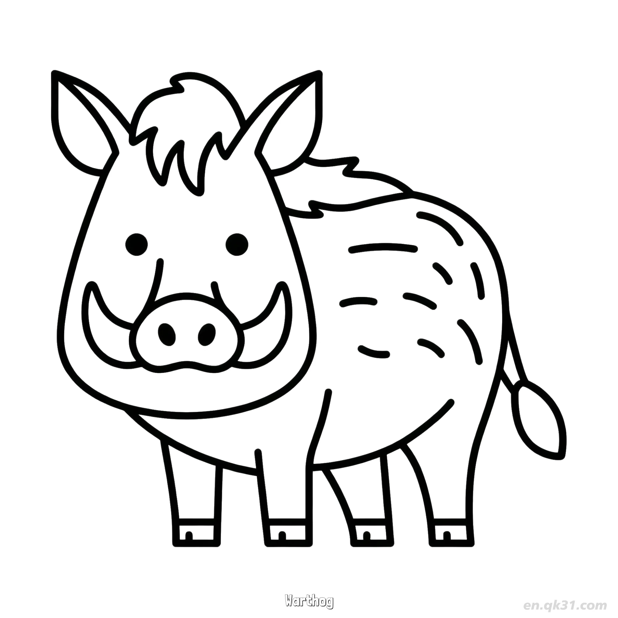 warthog drawing easy