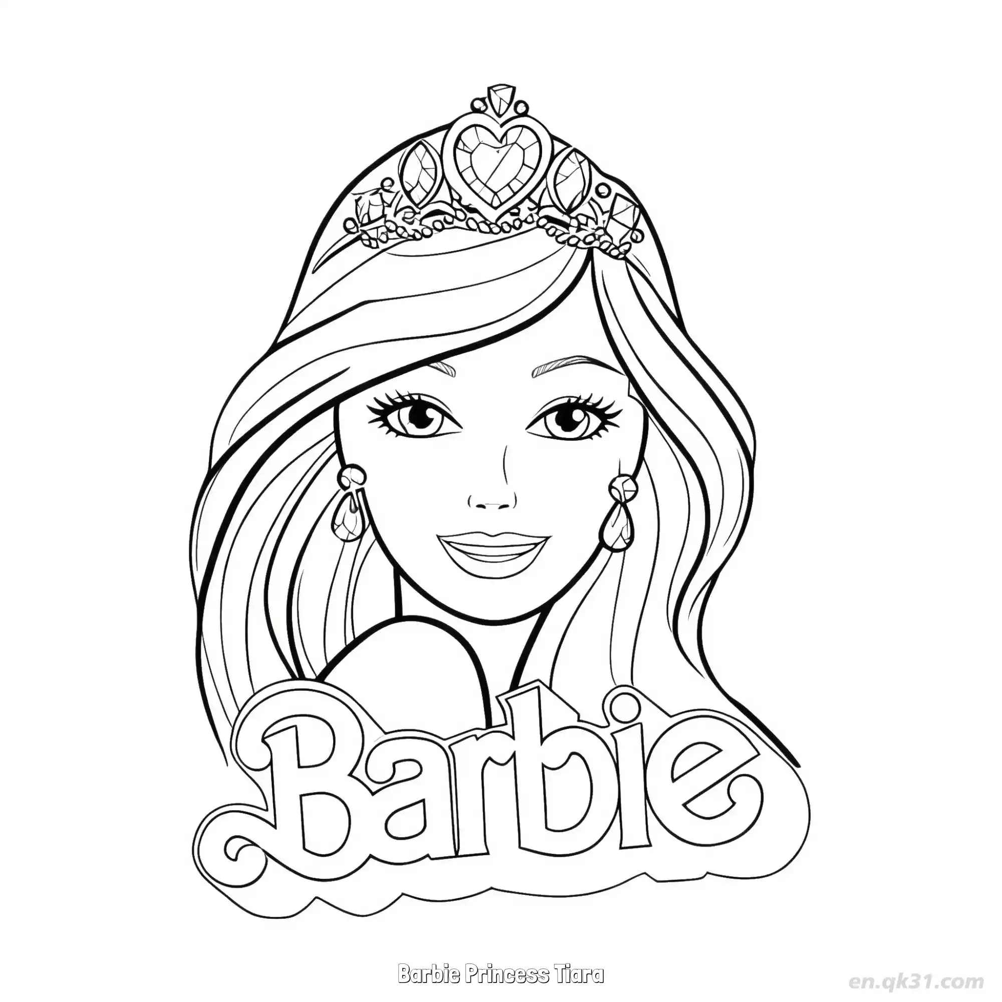 Barbie Princess Tiara Coloring Page - Free Printable Barbie PDF ...