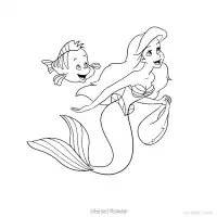 Princess Ariel 7 Coloring Page - Free Printable Disney The Little ...