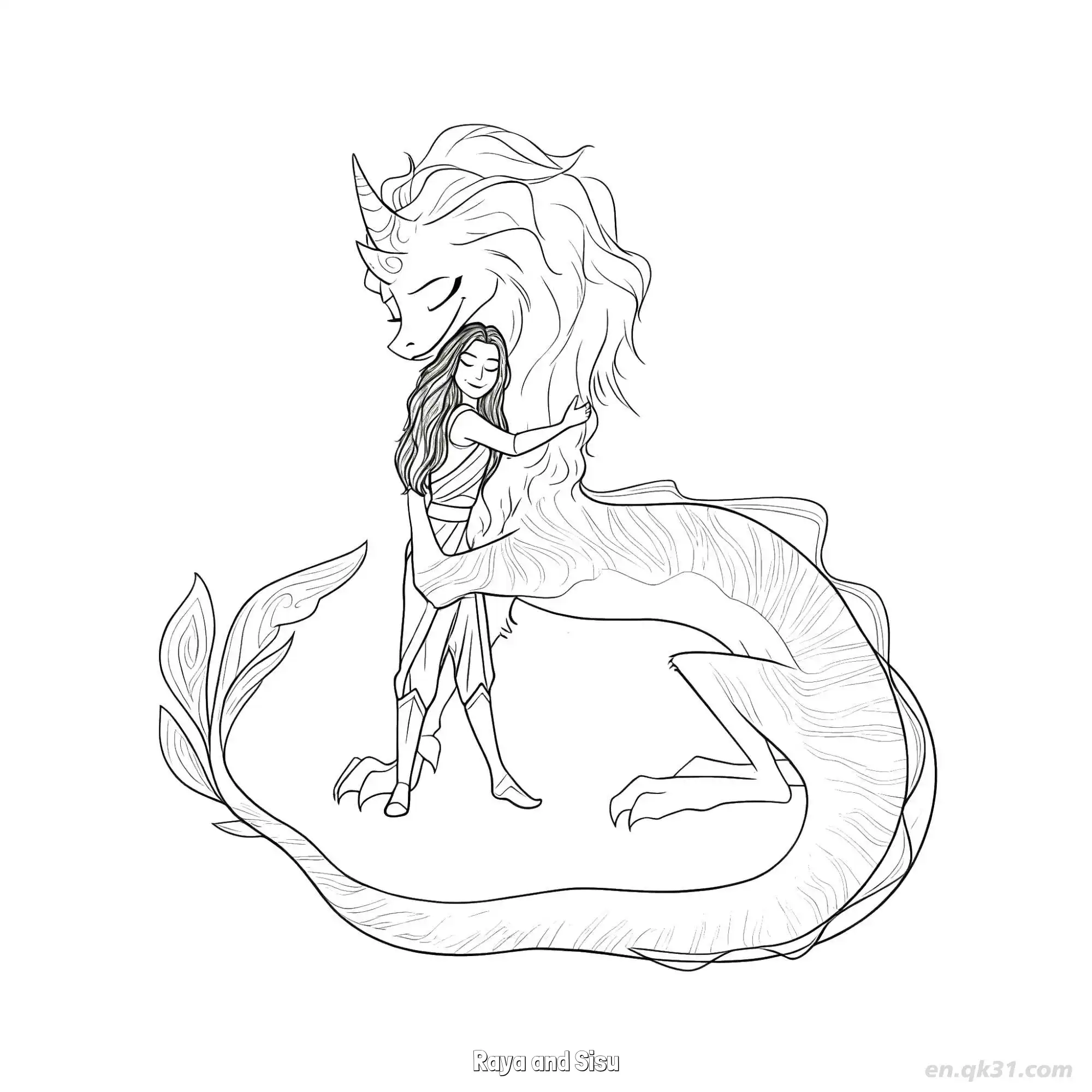 Raya and Sisu 5 Coloring Page - Free Printable Disney Raya and the Last ...