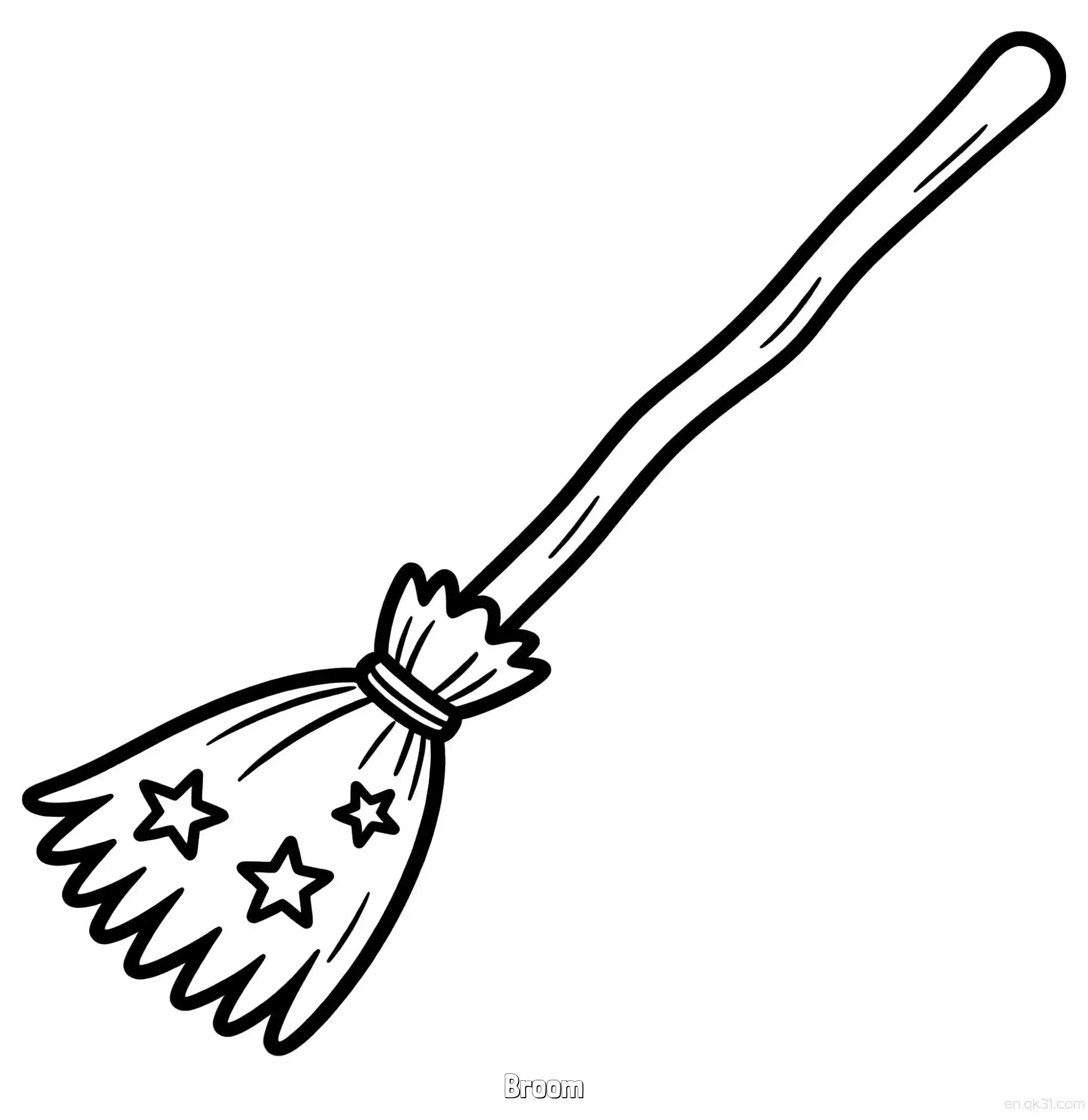 Broom 1 Coloring Page - Free Printable Halloween PDF Coloring Sheets ...
