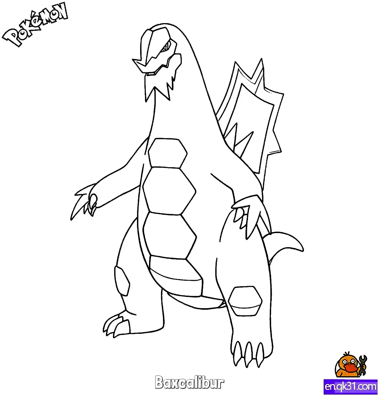 Baxcalibur Coloring Page - Free Printable Pokemon Coloring Sheets ...