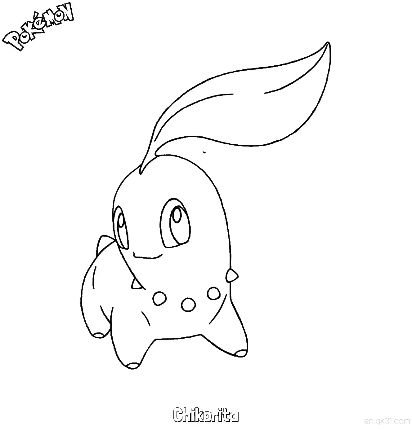 Chikorita Coloring Page - Free Printable Pokemon Coloring Sheets ...