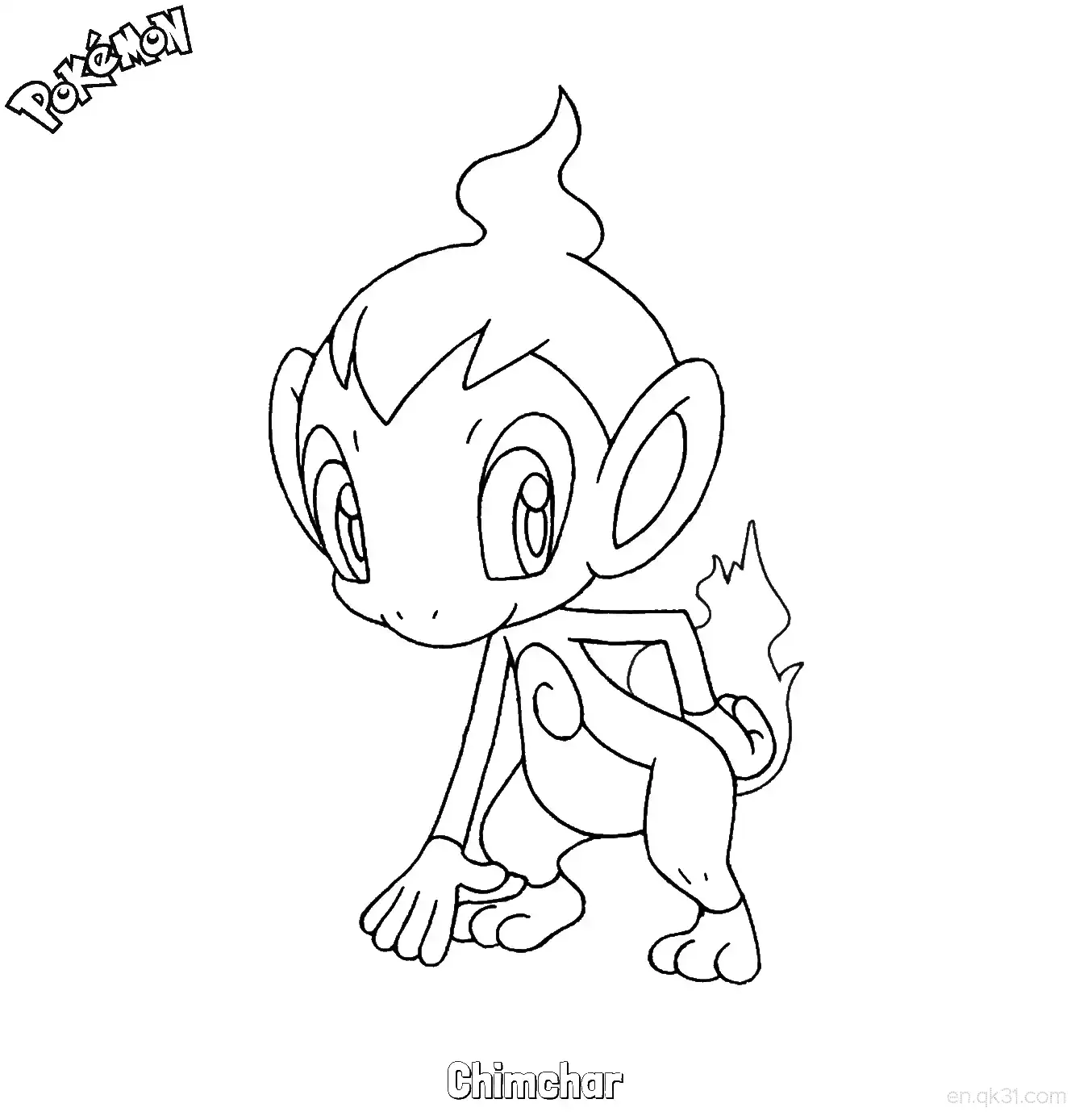 Chimchar Coloring Page - Free Printable Pokemon Coloring Sheets ...
