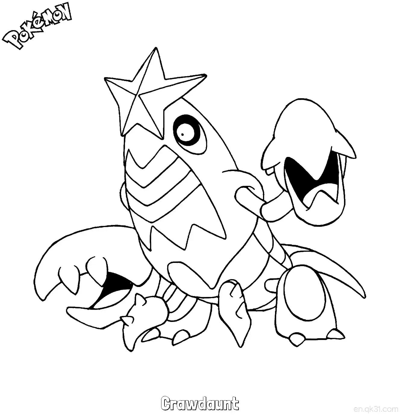 Crawdaunt Coloring Page - Free Printable Pokemon Coloring Sheets ...