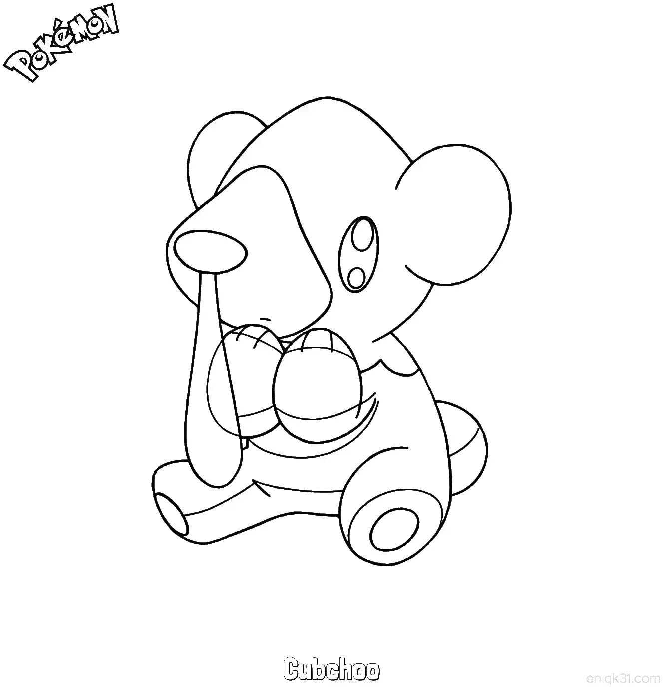 Cubchoo Coloring Page - Free Printable Pokemon Coloring Sheets ...