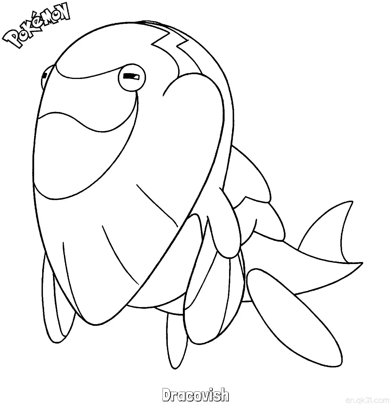 Dracovish2 Coloring Page - Free Printable Pokemon Coloring Sheets ...