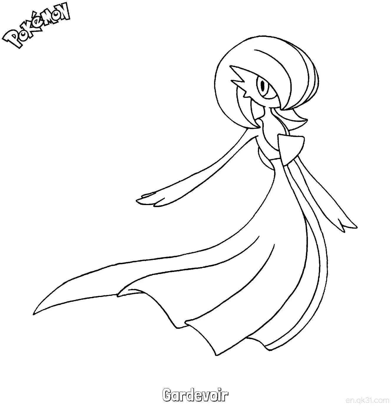 Gardevoir Coloring Page - Free Printable Pokemon Coloring Sheets ...
