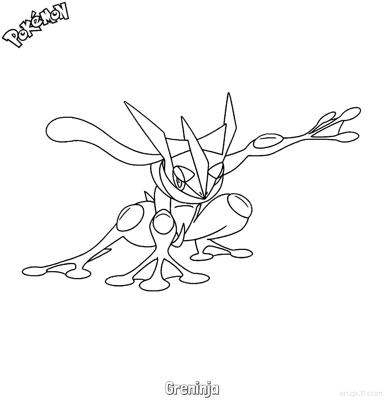 Greninja Coloring Page - Free Printable Pokemon Coloring Sheets ...