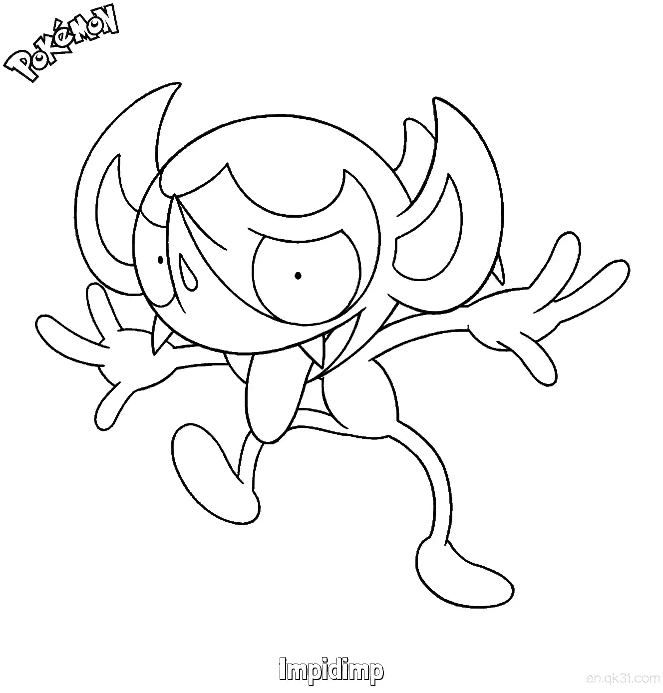 Impidimp Coloring Page - Free Printable Pokemon Coloring Sheets ...