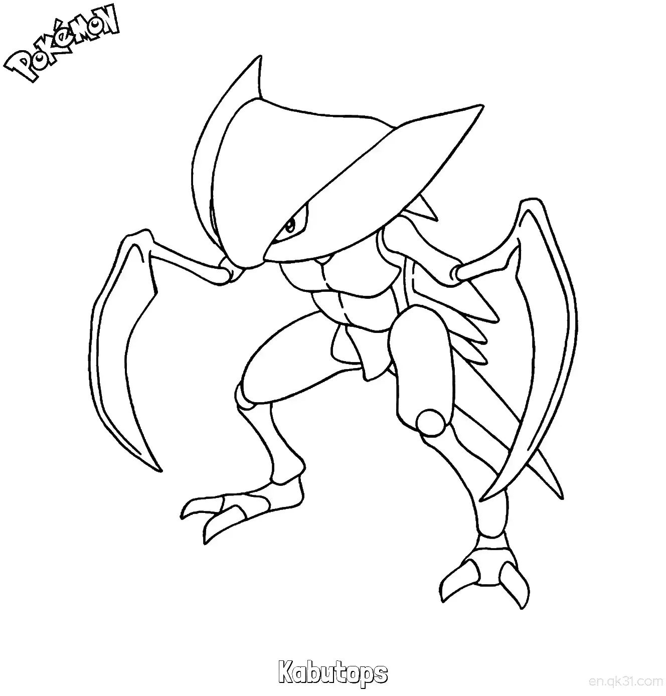 Kabutops Coloring Page - Free Printable Pokemon Coloring Sheets ...