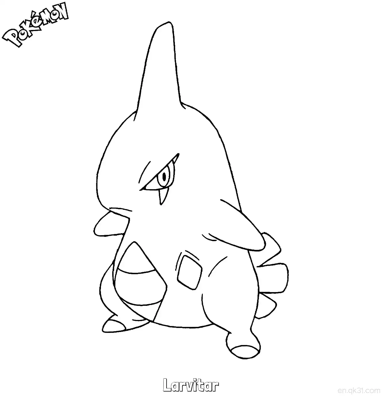 Larvitar Coloring Page - Free Printable Pokemon Coloring Sheets ...