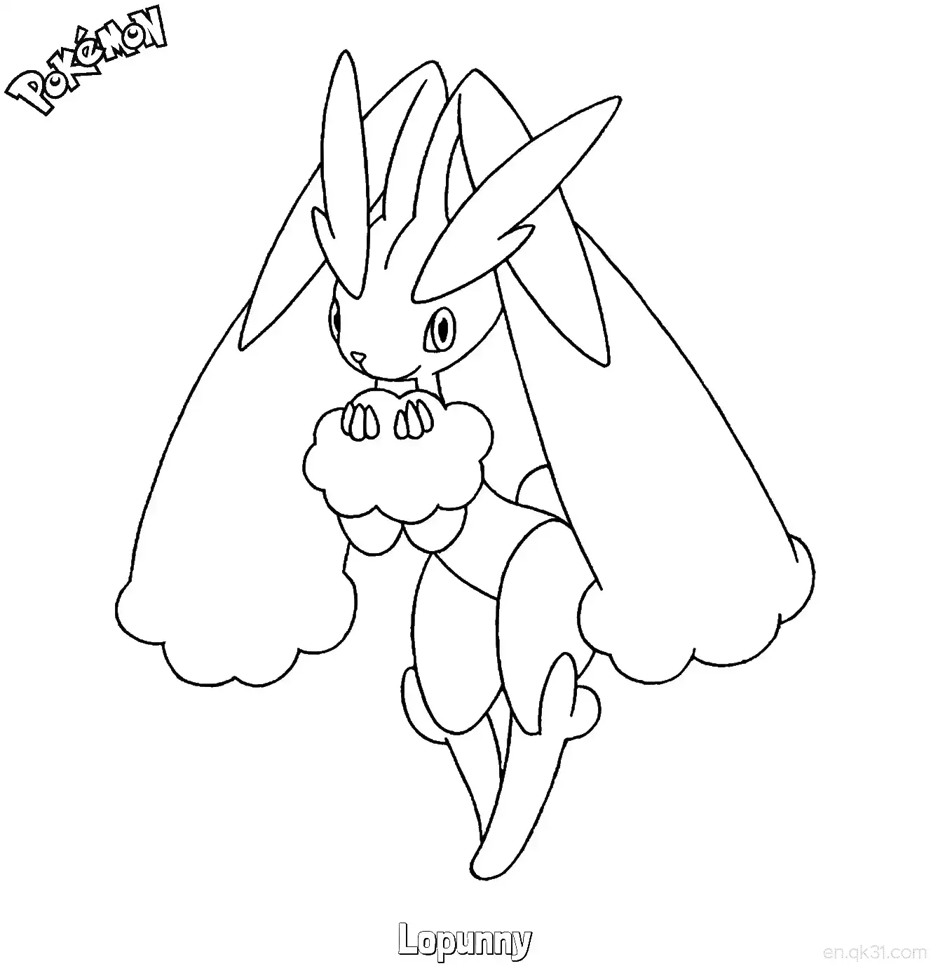 Lopunny Coloring Page - Free Printable Pokemon Coloring Sheets ...