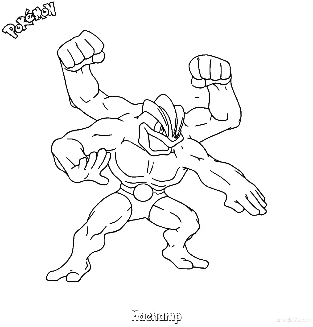 Machamp Coloring Page - Free Printable Pokemon Coloring Sheets ...