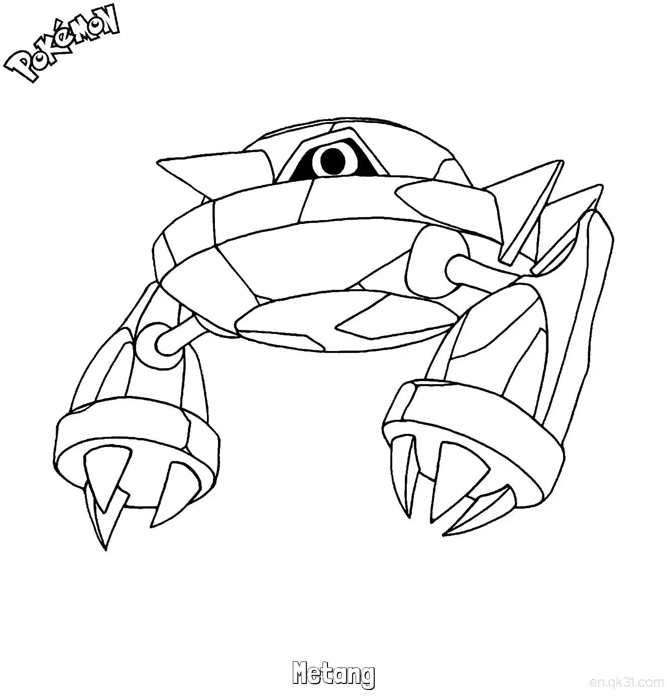 Metang Coloring Page - Free Printable Pokemon Coloring Sheets-QuickDuck ...