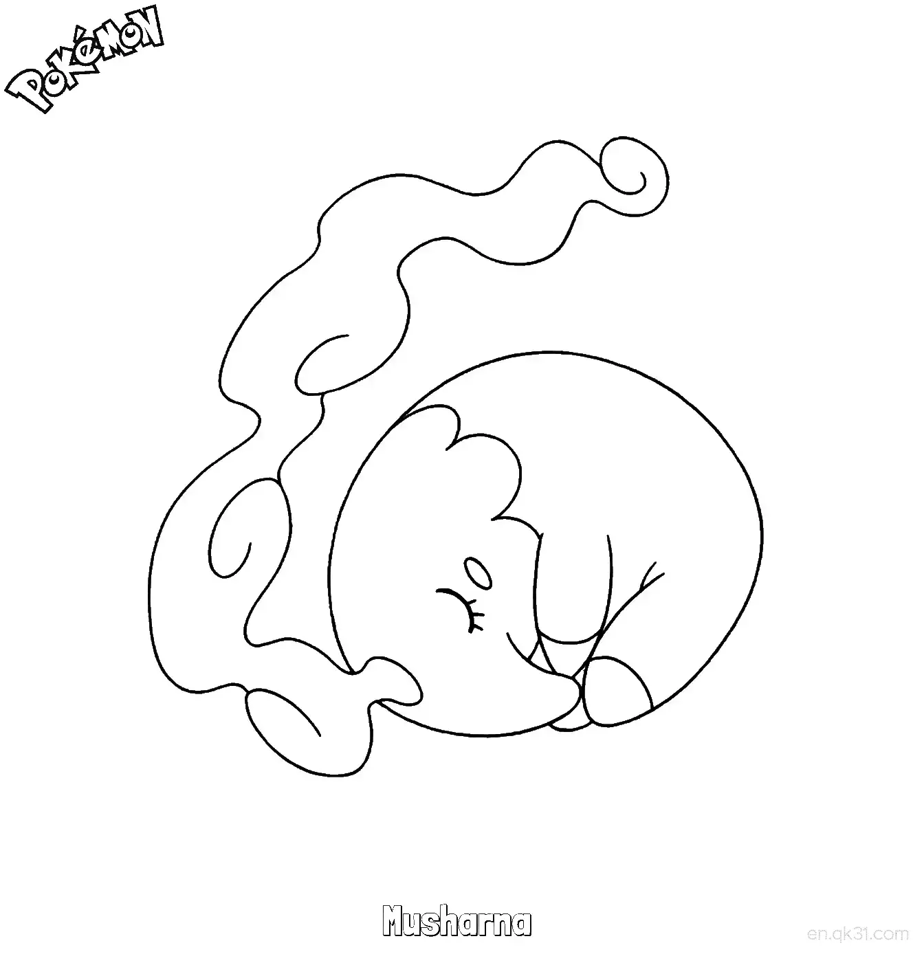 Musharna Coloring Page - Free Printable Pokemon Coloring Sheets ...