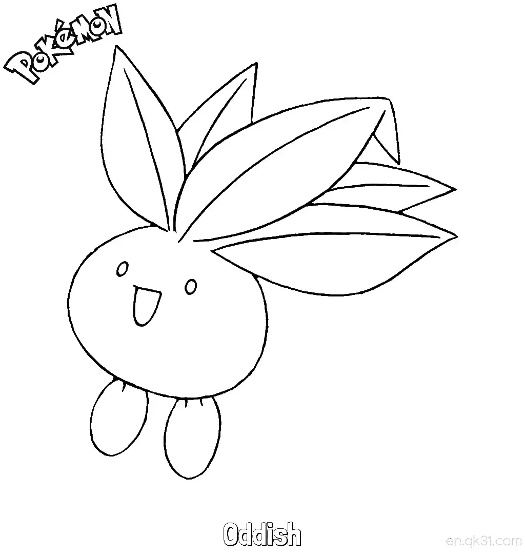 Oddish Coloring Page - Free Printable Pokemon Coloring Sheets-QuickDuck ...
