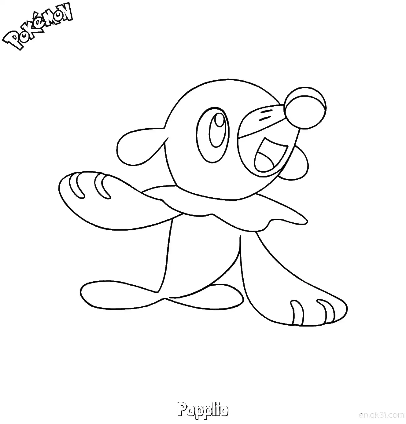 Popplio Coloring Page - Free Printable Pokemon Coloring Sheets ...