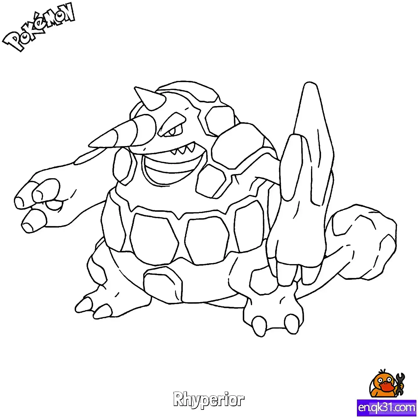 Rhyperior Coloring Page - Free Printable Pokemon Coloring Sheets ...