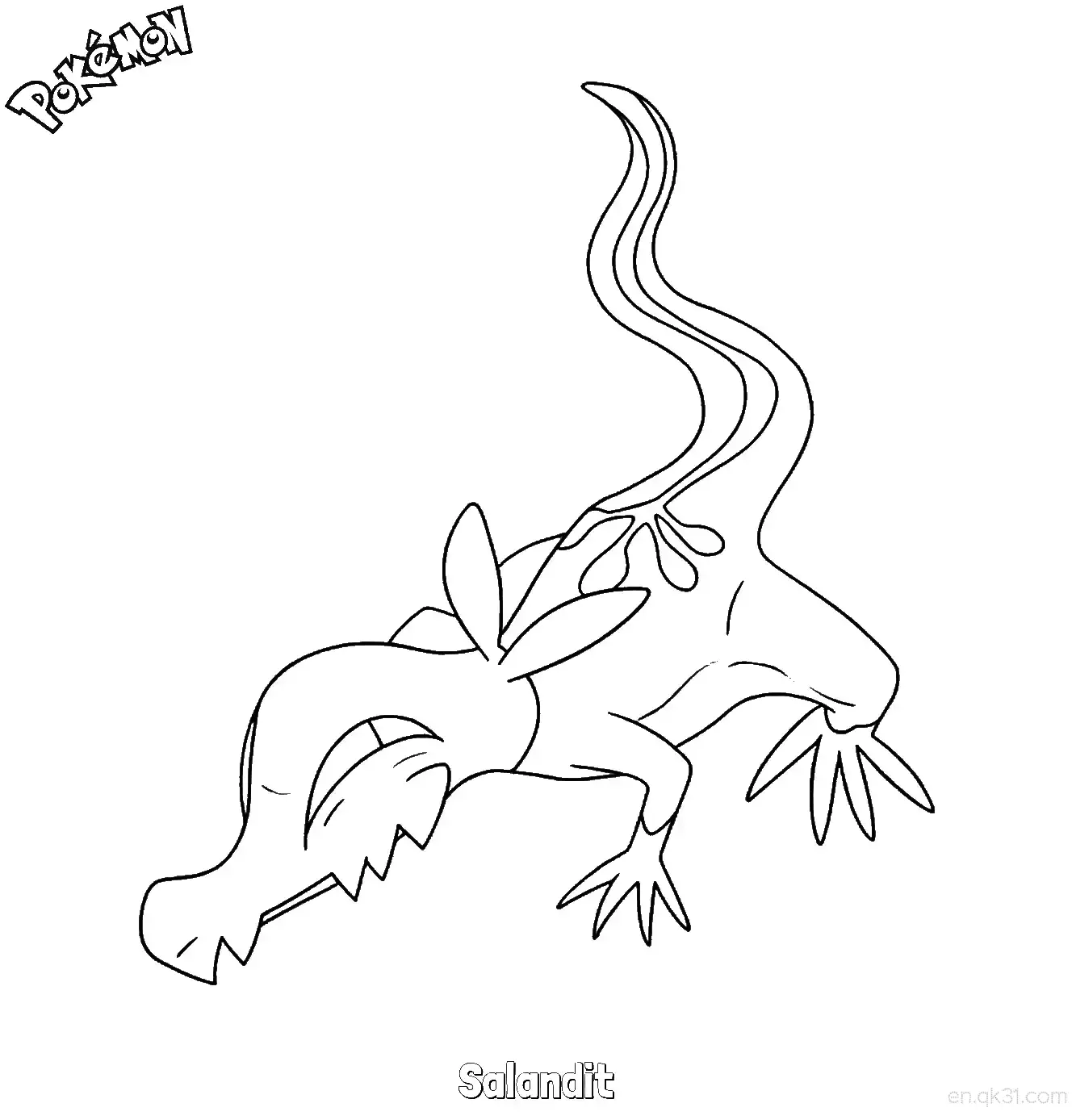 Salandit Coloring Page - Free Printable Pokemon Coloring Sheets ...