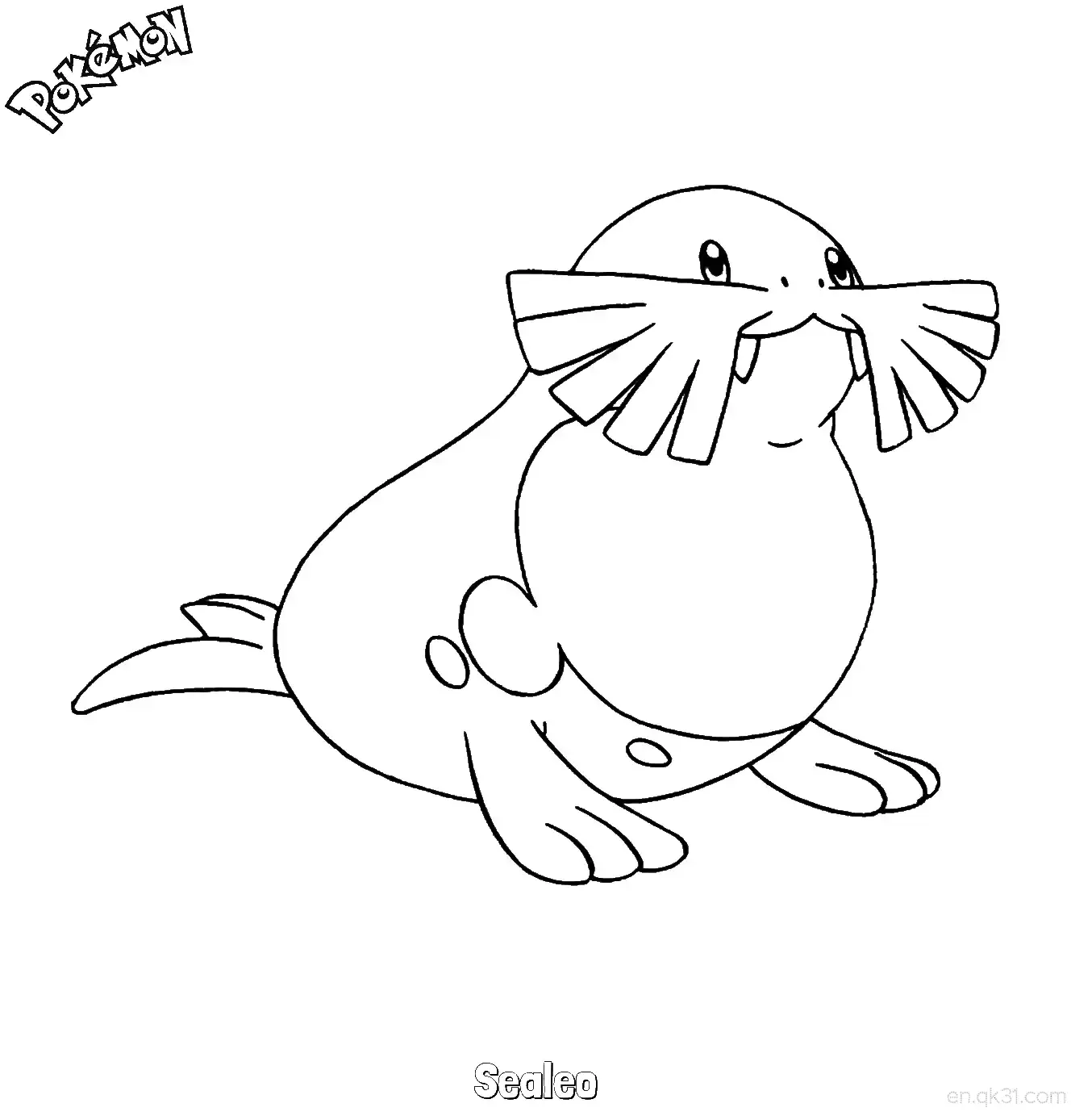 Sealeo Coloring Page - Free Printable Pokemon Coloring Sheets-QuickDuck ...