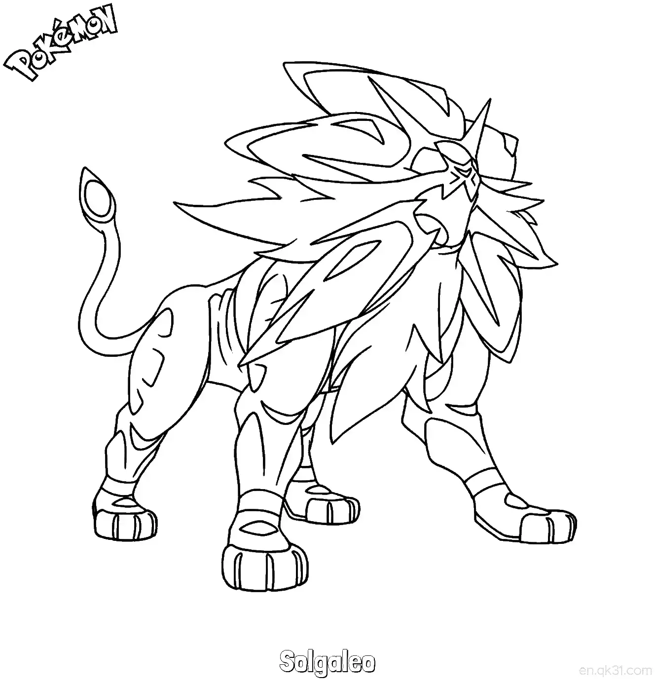 Solgaleo Coloring Page - Free Printable Pokemon Coloring Sheets ...