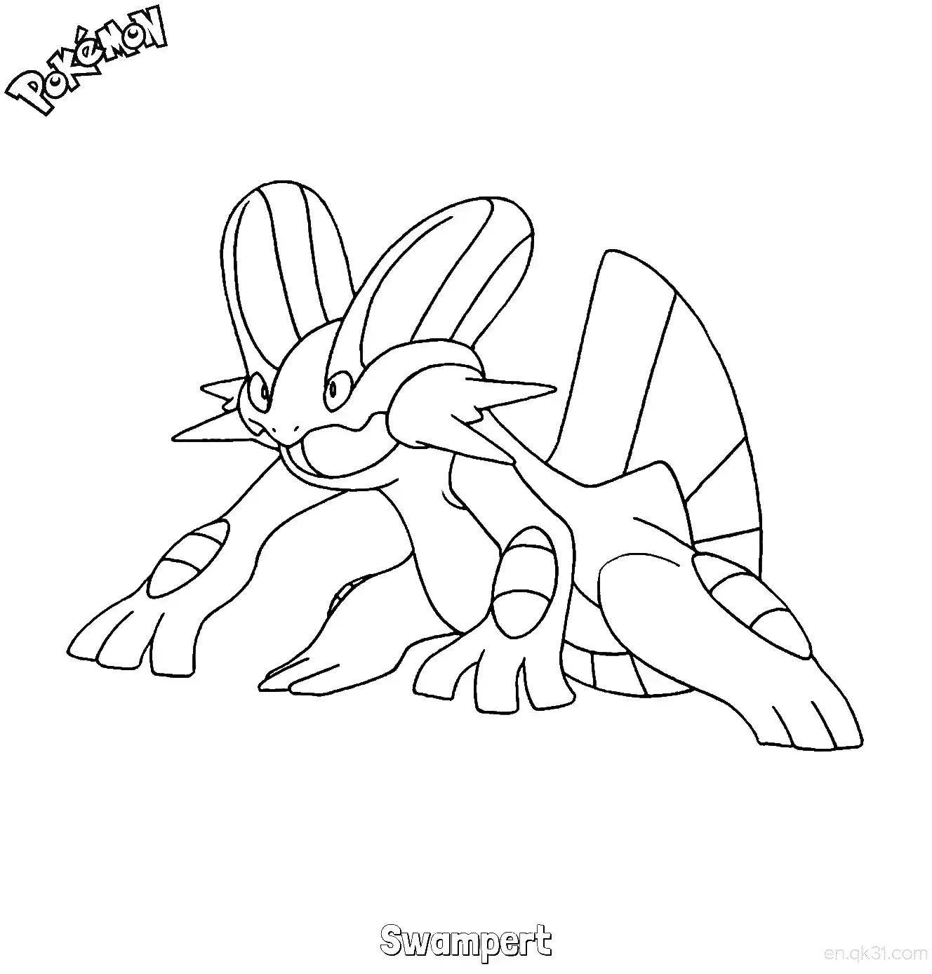 Swampert Coloring Page - Free Printable Pokemon Coloring Sheets ...