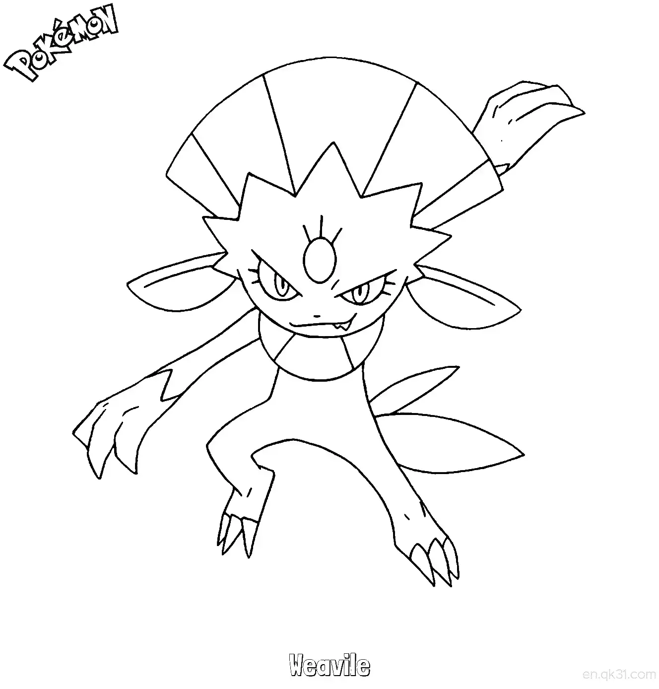 Weavile Coloring Page - Free Printable Pokemon Coloring Sheets ...