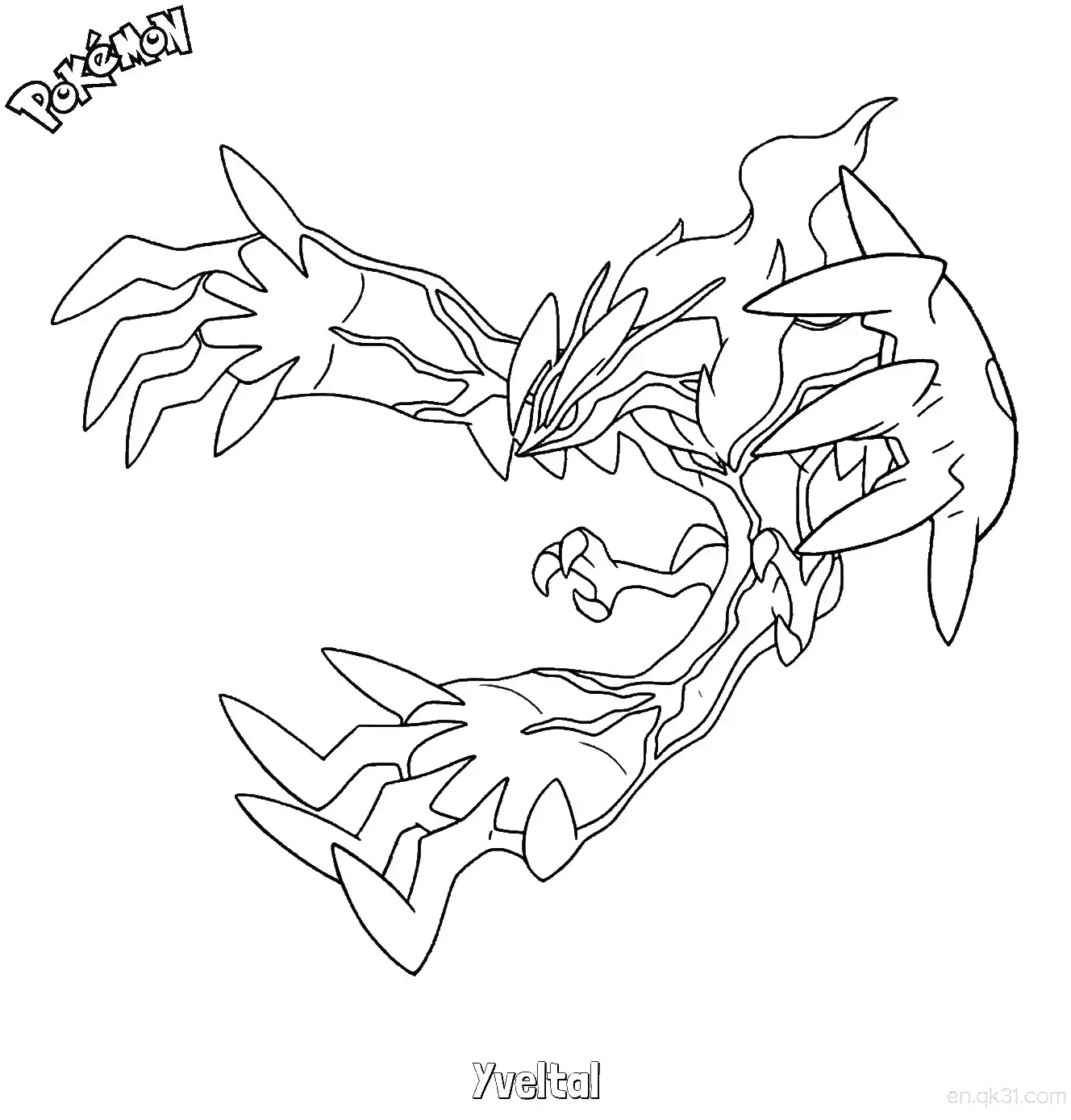 Yveltal Coloring Page - Free Printable Pokemon Coloring Sheets ...