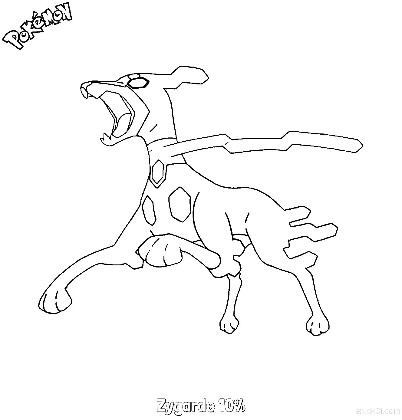 Zygarde 10% Coloring Page - Free Printable Pokemon Coloring Sheets ...