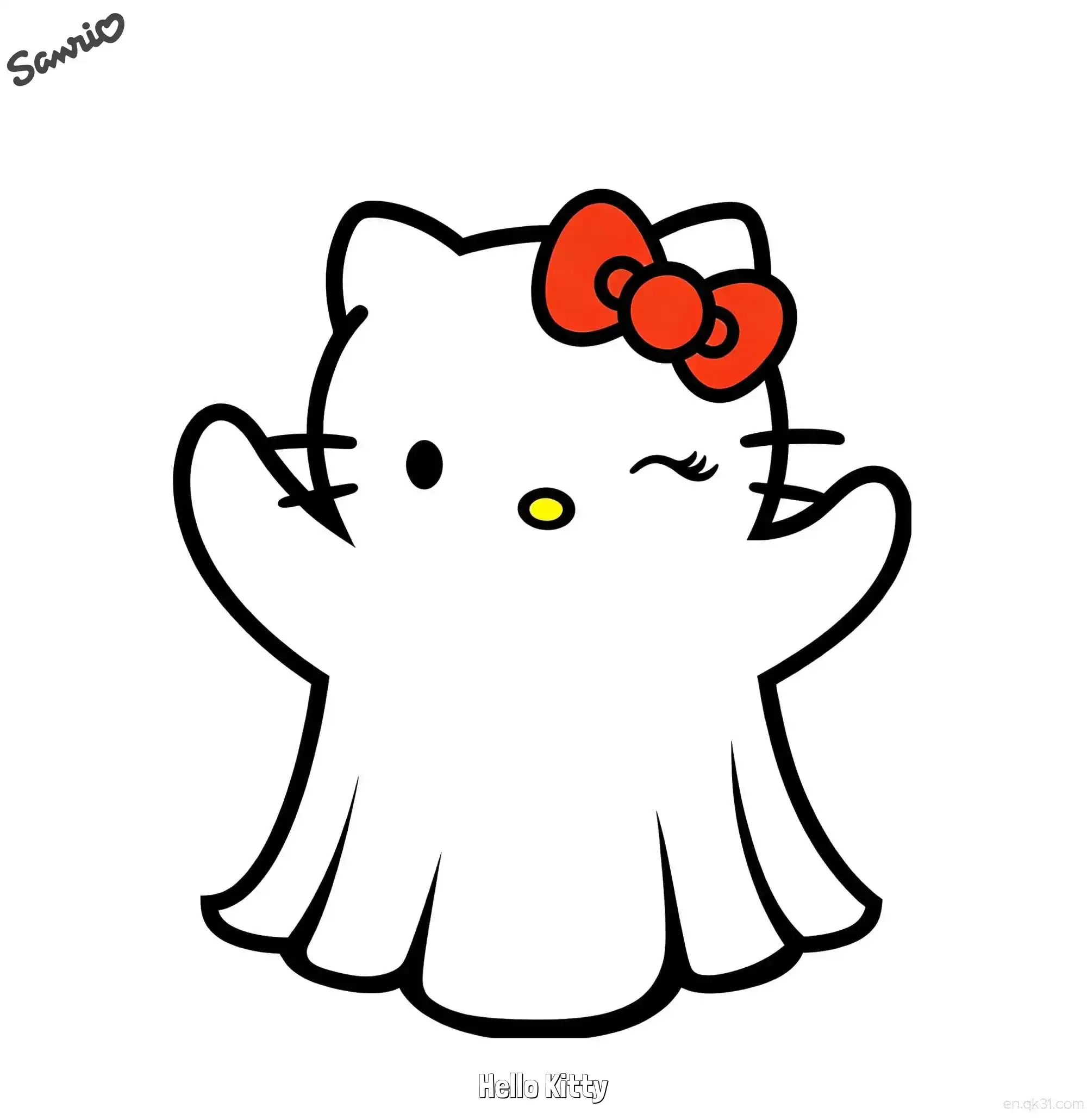 Hello Kitty 22 Coloring Page - Free Printable Sanrio PDF Coloring ...