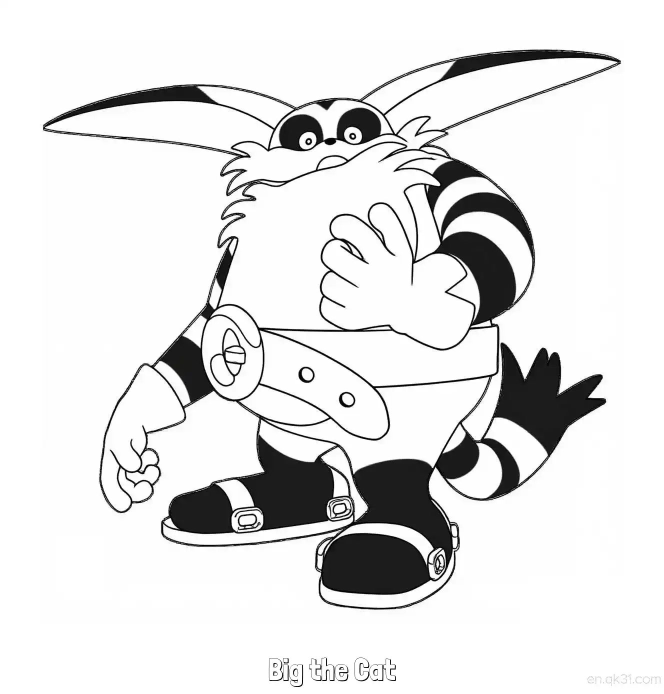 Big the Cat Coloring Page - Free Printable Sonic the Hedgehog Coloring ...